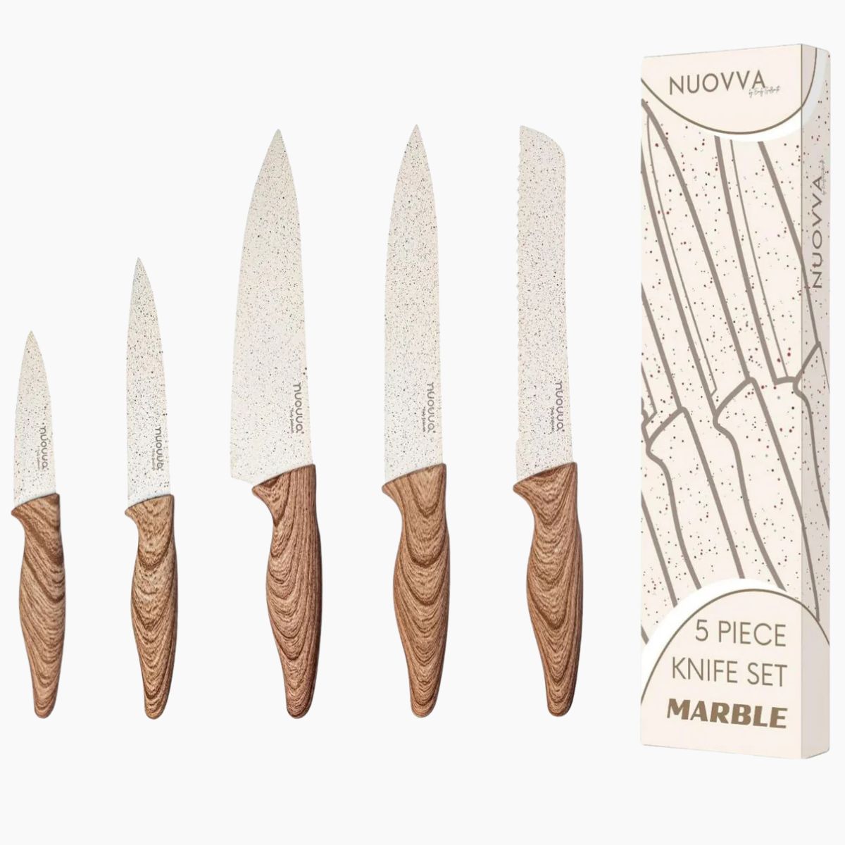 5-Piece Kitchen Knife Set – Chef, Filleting, Bread, Paring & Utility
