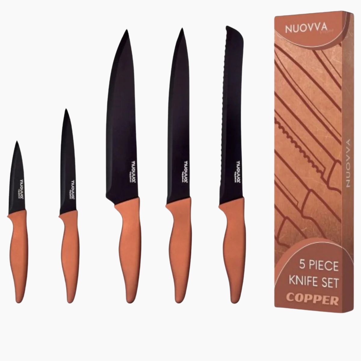 5-Piece Kitchen Knife Set – Chef, Filleting, Bread, Paring, Utility