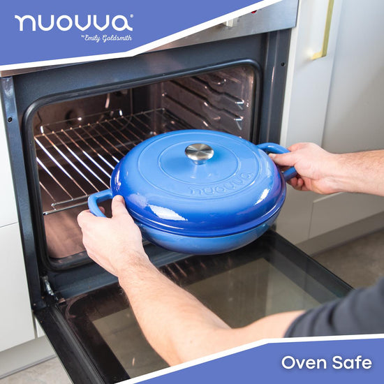 Shallow Cast Iron Dutch Oven Casserole with Lid, Oven-Safe - 3.9L, (29
