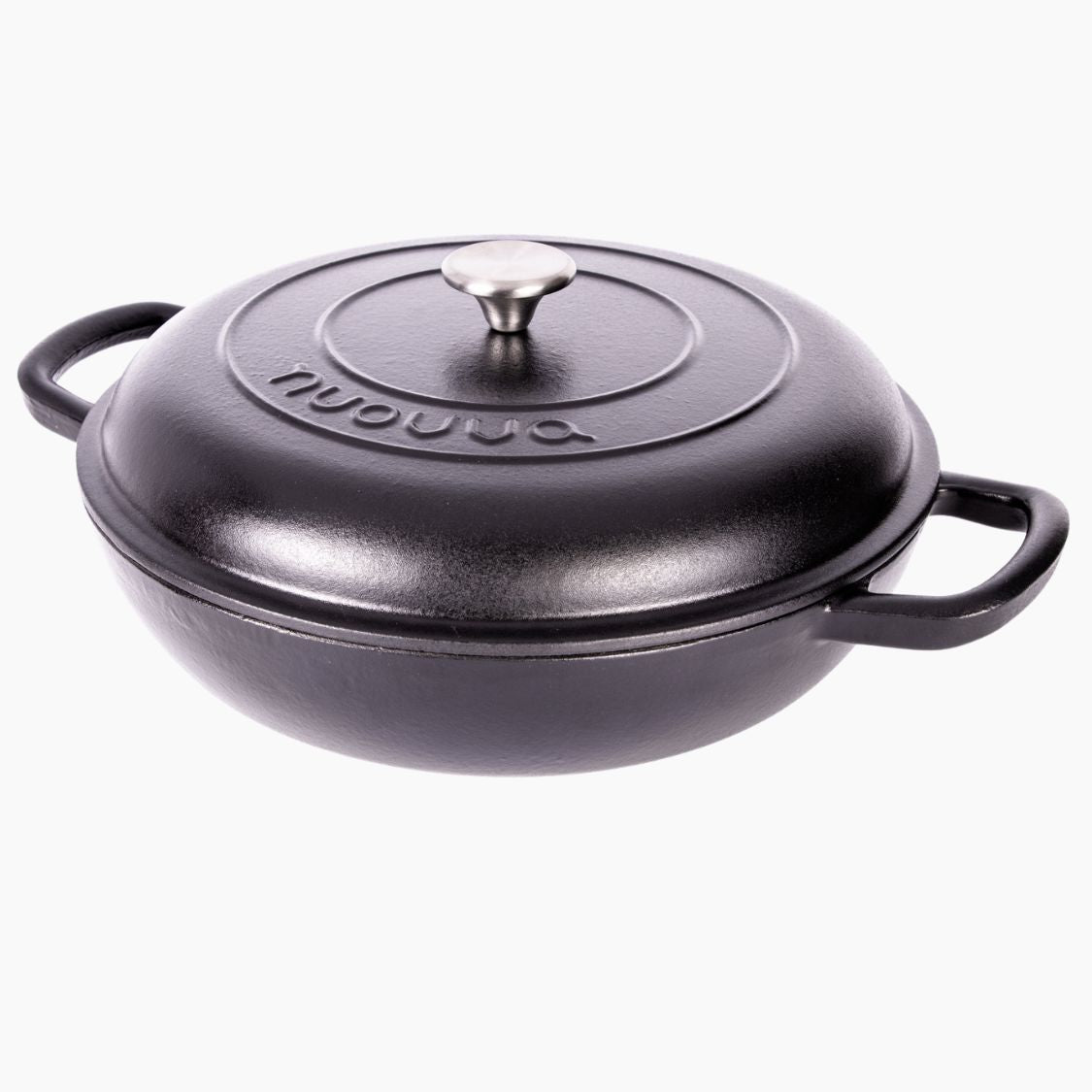 Shallow Cast Iron Dutch Oven Casserole with Lid, Oven-Safe - 3.9L, (29